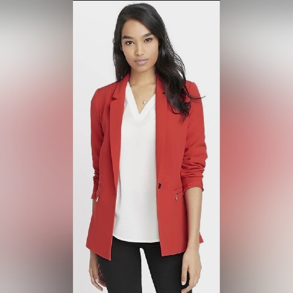 Dynamite | Jackets & Coats | Dynamite Red Single Breasted Blazer With Pockets New Without Tag In ...